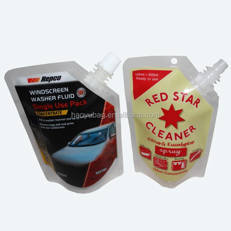 Spouted Windscreen Cleaner Pouch,Stand-up Plastic Packaging Bag For Car ...