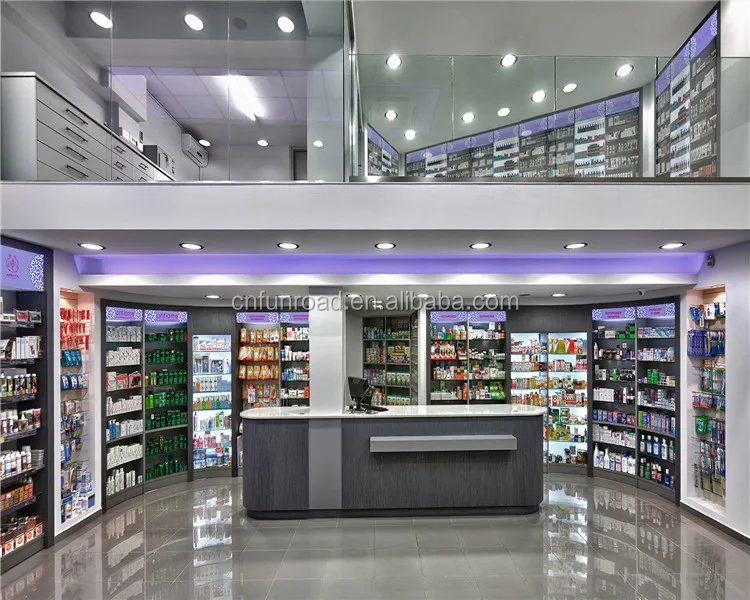 Best Quality Medicine Display Showcase Unique Glass Pharmacy Counter ...