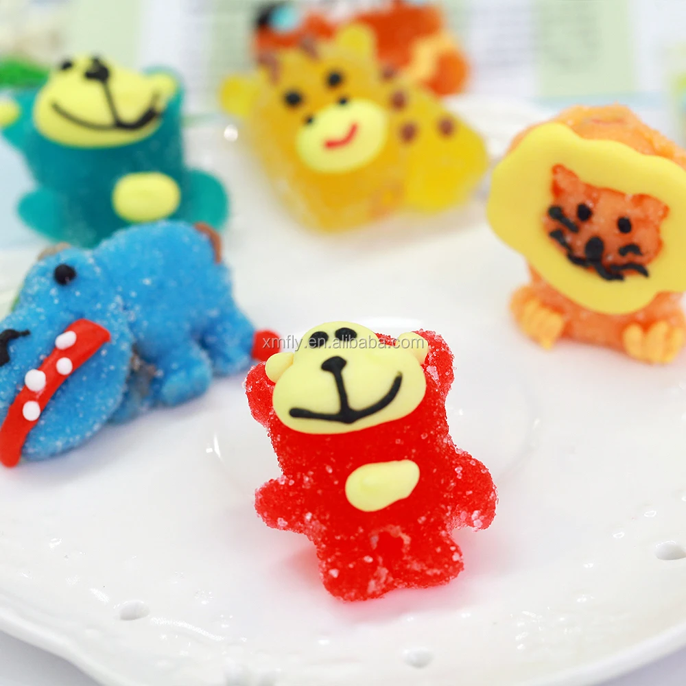 Sugar Coated Colorful Gelatin Candy,Animal Shape Jelly Lollipop Candy ...