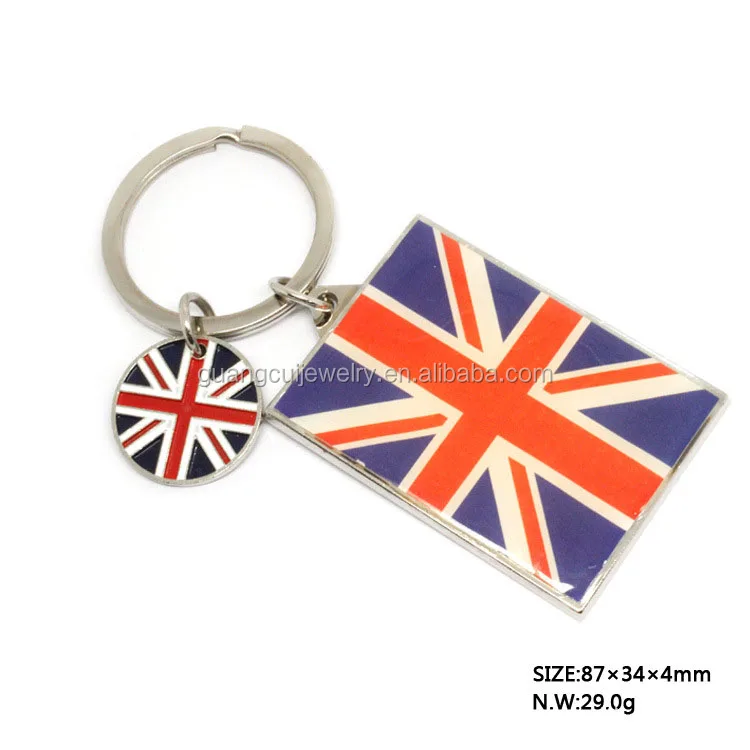 London England Tourism Souvenir Zinc Enamel Flag Tag Keychain Keyring ...