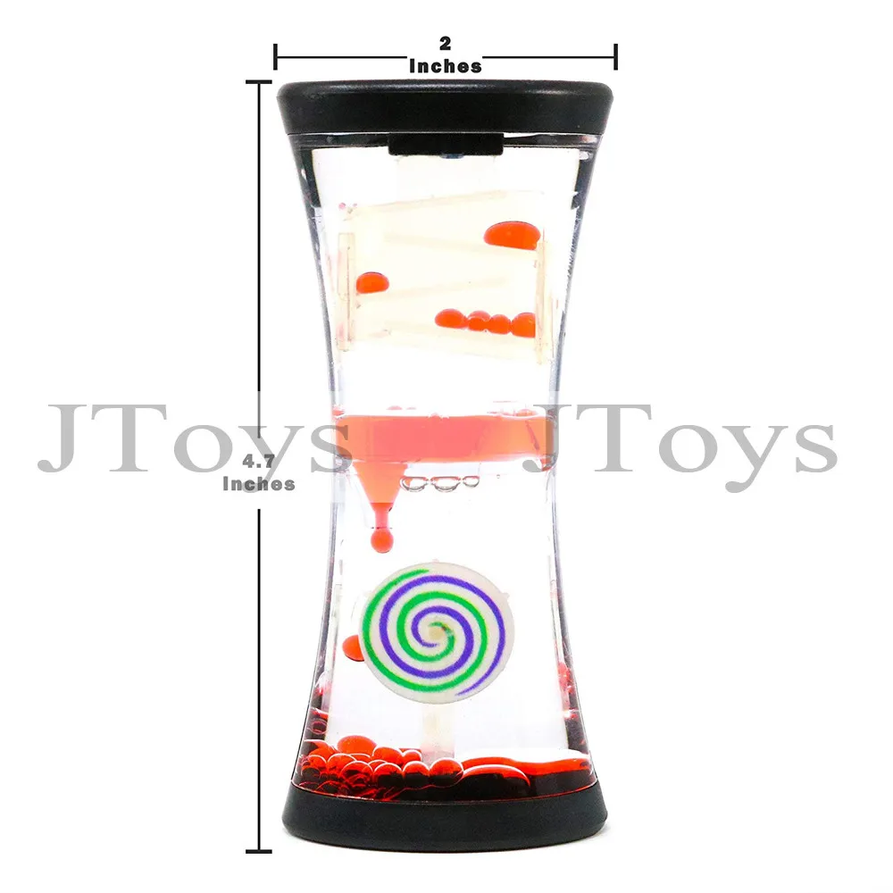 Acrylic Sensory Bubble Liquid Motion Timer Spiral Hourglass Hypnotic ...