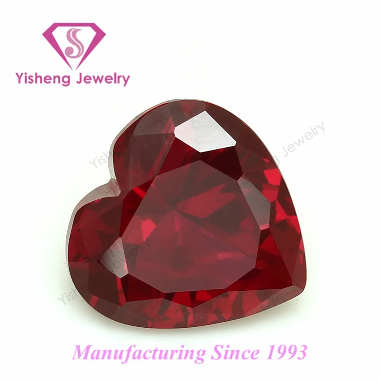 15mmx15mm Heart Cut Synthetic Ruby Stone for Jewelry