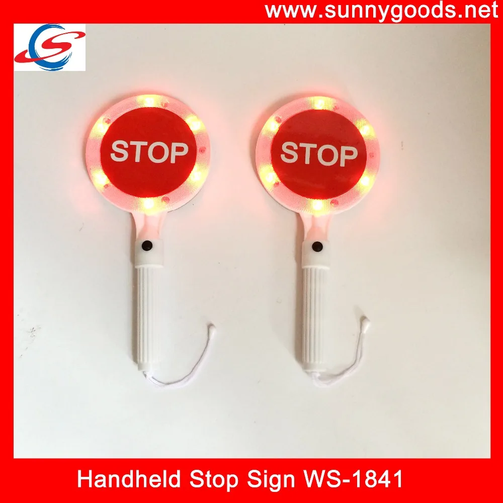 Outdoor Led Lighted Hand Held Flashing Stop Signs - Buy Flashing Stop ...