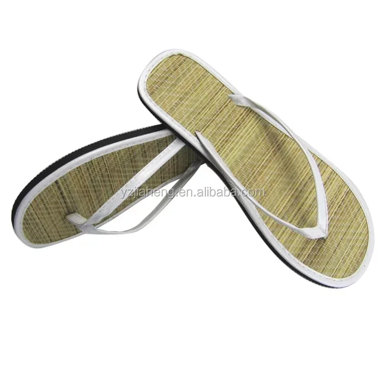 Woman Straw Bamboo Flip Flops Summer Slipper Sandals - Buy Woman ...