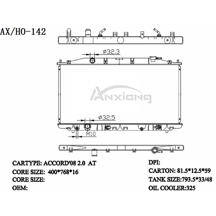 Oem: 19010-pie-a51 400*768*16 Dpi: 자동차 부품 알루미늄 브레이징 라디에이터 - Buy 자동차 부품 ...