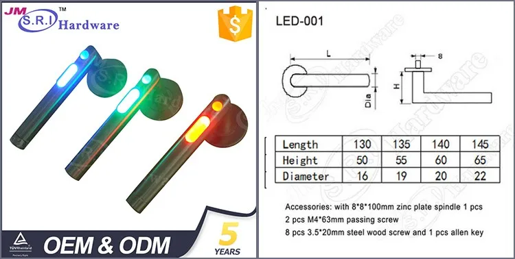 Modern Stainless Steel Led Light Door Lever Handle - Buy Lighted Door ...