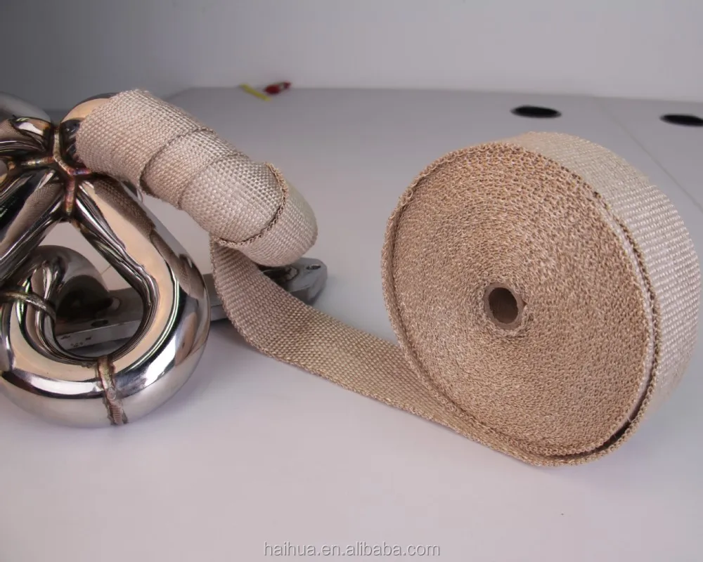 High Heat Exhaust Thermo Wrap Shield Protection Tan Tape Fiberglass ...