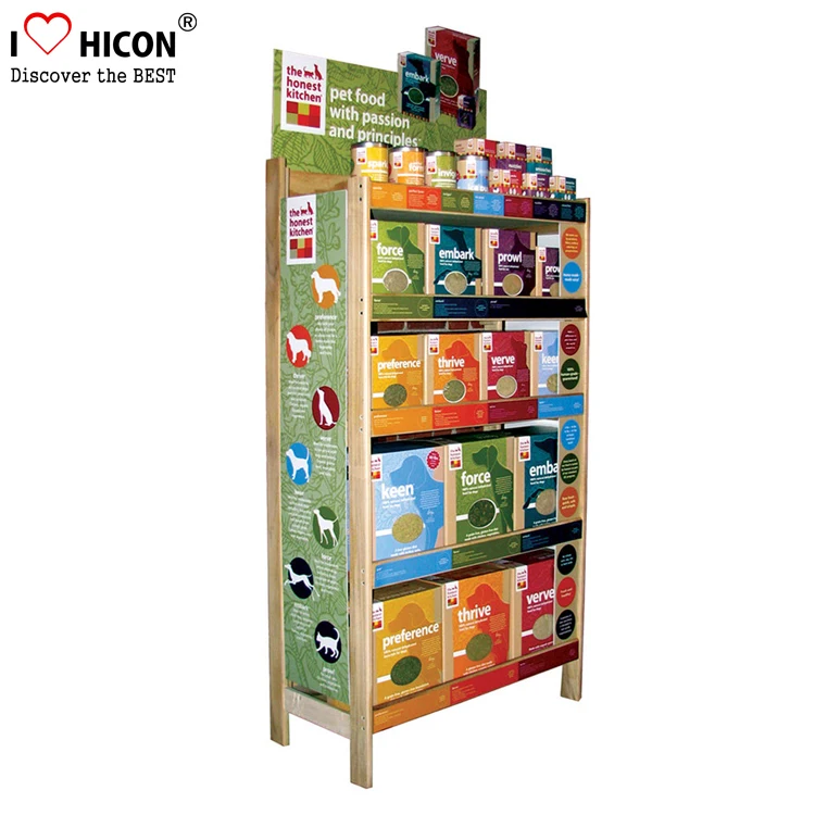 Unique Floorstanding Pet Products Retail Shop Wood Display