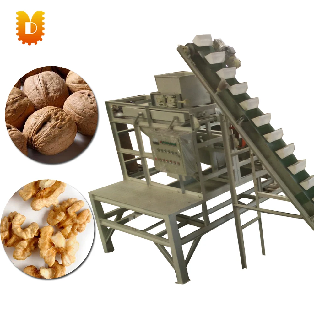 Udhtk-3 Automatic Walnuts Shelling Dehulling Cracking Machine Walnuts Kernel Shells Three Layer ...