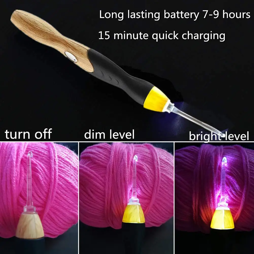 High Quality Rechargeable Light Up Crochet Hook Set,Led 9 In 1 ...