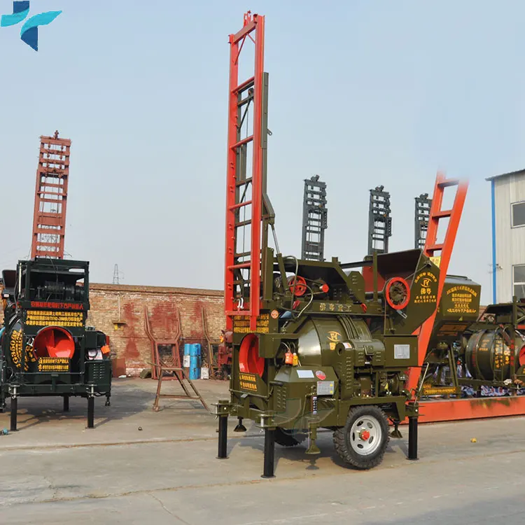 Hydraulic Hopper Lifting Ladder Hoist Diesel 300 Litre Concrete Mixer ...