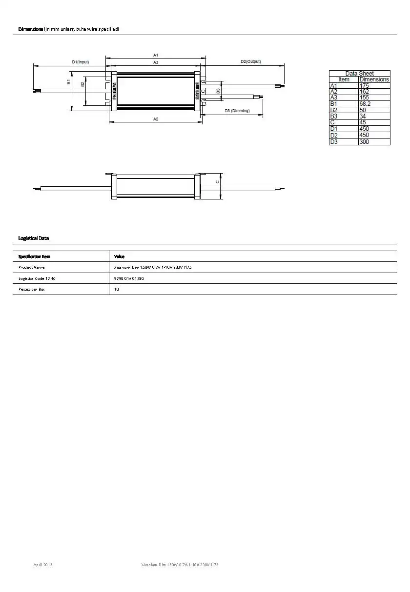 Xitanium Dim 150W LED Driver by Philips - 5-Year Warranty