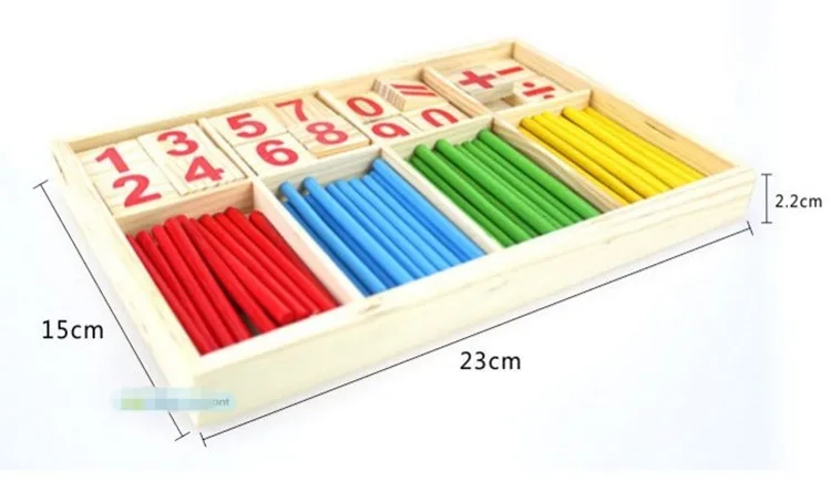 Montessori Wooden Number Math Game Sticks Box Educational Toy Puzzle ...