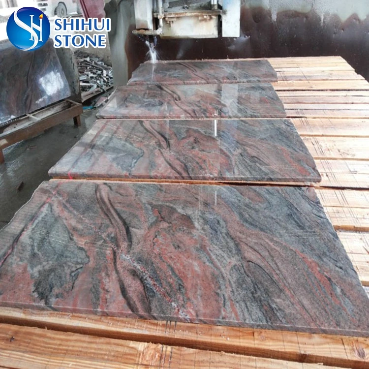 Rosso Multicolor Granite Flooring Border Red Grain Design