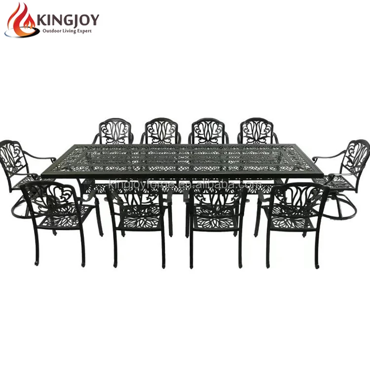 High Quality 10 Seater Cast Aluminum Patio Furniture Outdoor Long Table ...