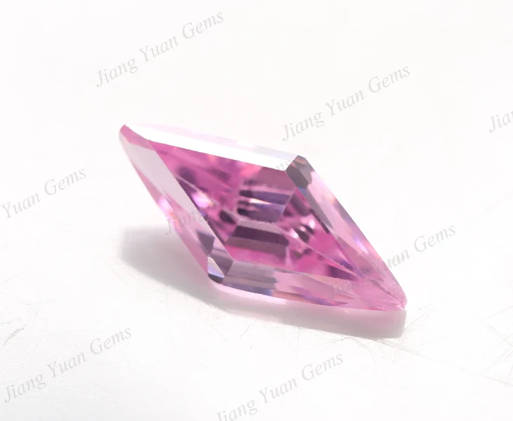 Pink Irregular Cut Rhombus Shape Zirconia Cz Gemstone - Buy Rhombus ...