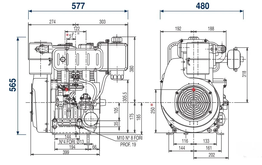 18HP 20HP Air-Cooled 2 Cylinder Diesel Engine for Small Excavators ...