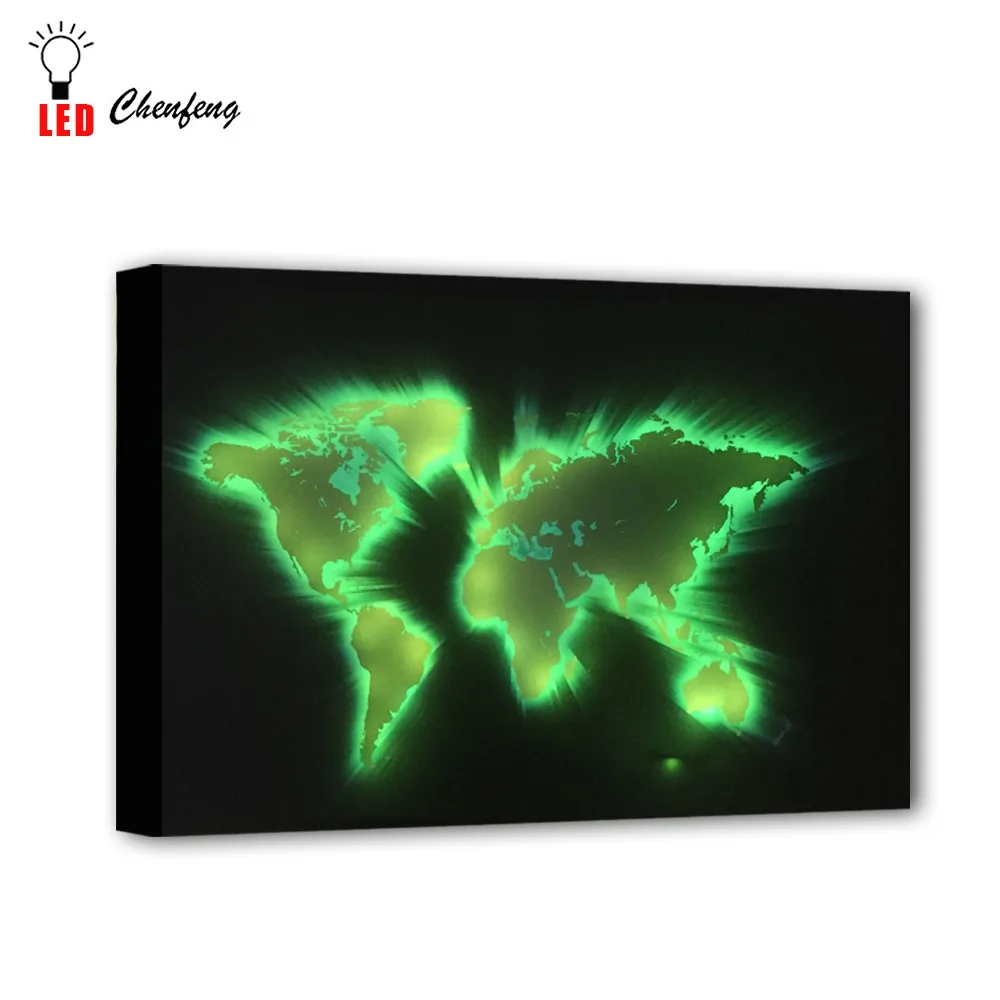 Illuminate Your Living Room with Unique World Map Canvas