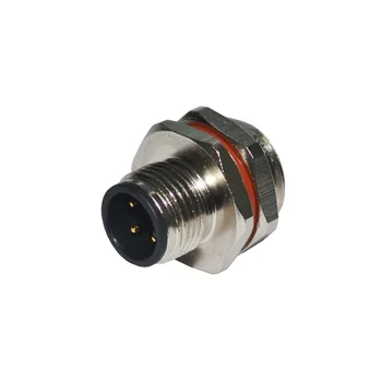 M12 Bulkhead Connector Panel Mount Connector M12 Circular Male ...