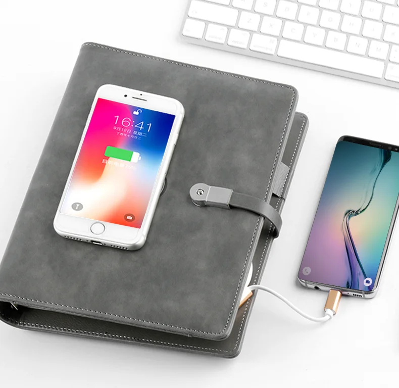 Customized New Leather Cover 8000amh Power Bank Notebook With 4gb Usb ...