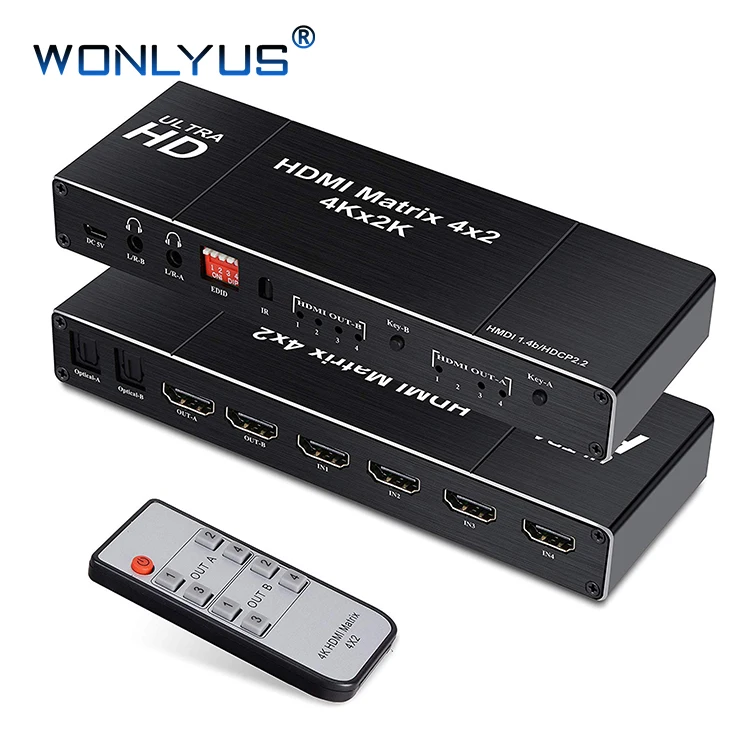 4 In 2 Out Hdmi Matrix Switch Switcher Splitter 4k,Hdmi 1.4b/hdcp2.2 ...