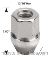 13/16" Hex M12x1.50 Thread 1.00" Length Wheel Nuts M14x1.5 Lug Nuts ...