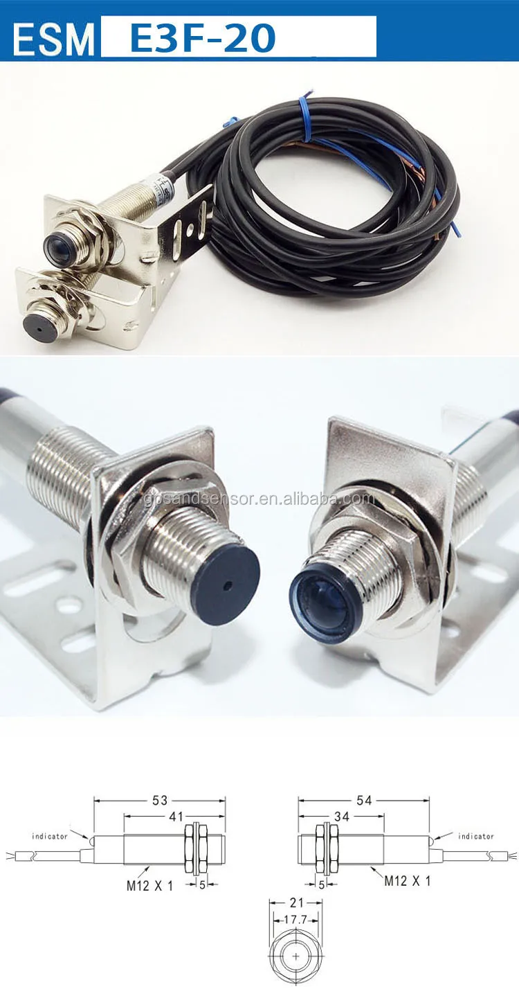 NPN NO E3F-20C1/20L through-Beam Laser Switch Sensor for 20m