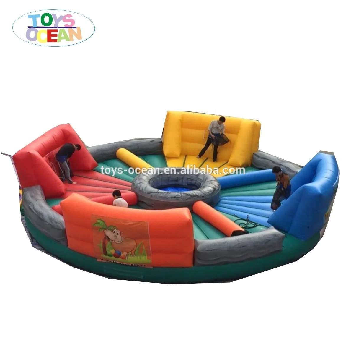 Hungry Hippo Inflatable Game - Fun & Bungee Running Sport