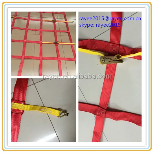 High Strength Polyester Cargo Lifting Net,2" Webbing Width Cargo Net ...