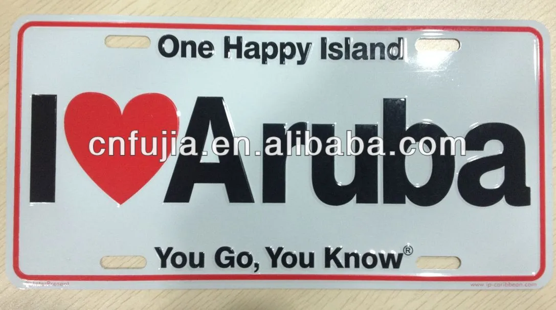 Aruba License Plate,Metal Sign - Buy Aruba Car License Plate,Souvenir ...