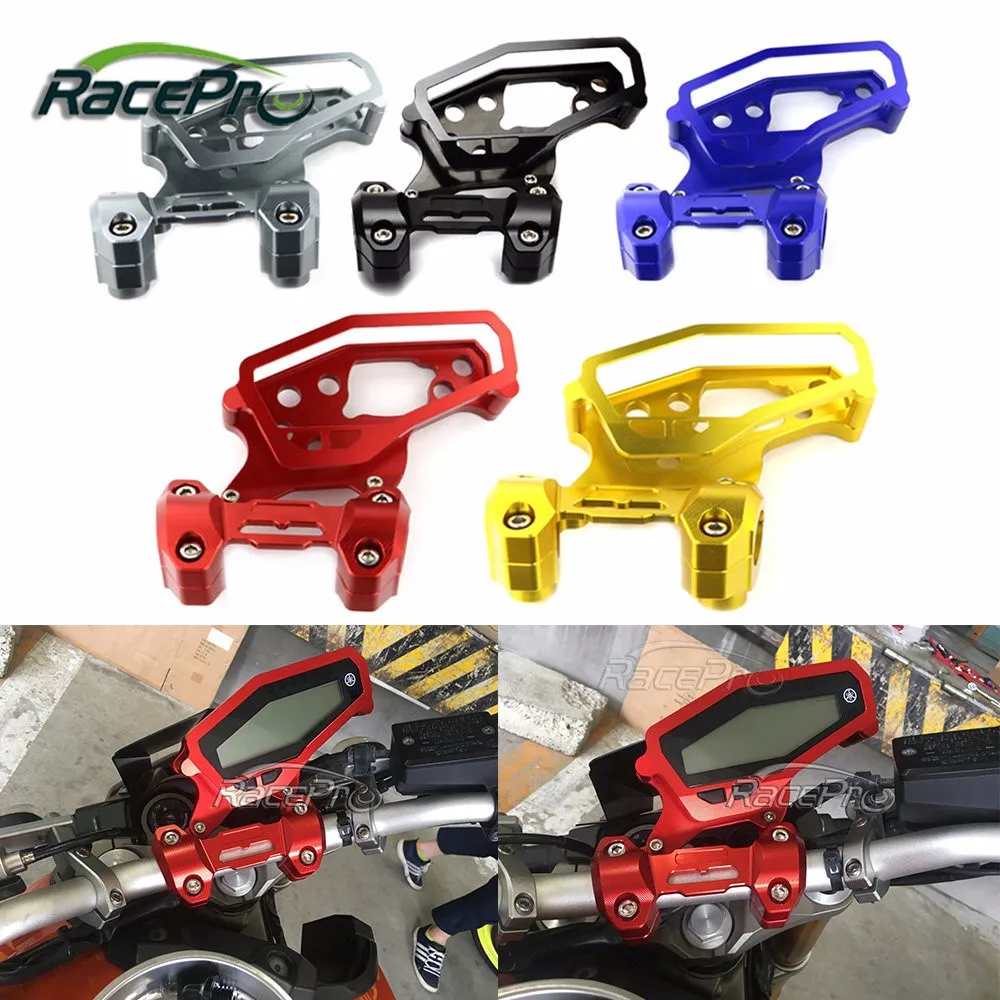 Cnc Motorcycle Speedometer Case Cover With Handlebar Clamp Risers Mount ...