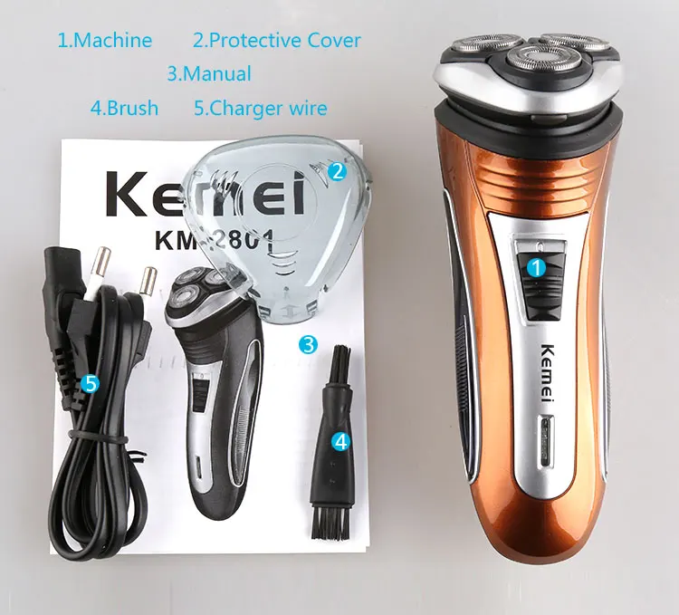 3 Blade Cordless Shaving Machine Rechargeable Electric Trimmer Shaver ...