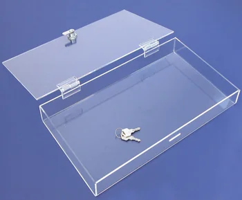 Clear Plastic Lockable Storage Box / Clear Small Acrylic Display Box ...