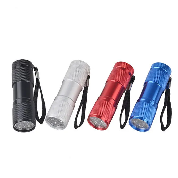 Custom Logo 4 Color Promotional Super Bright Aluminum 9 Led Flashlight ...