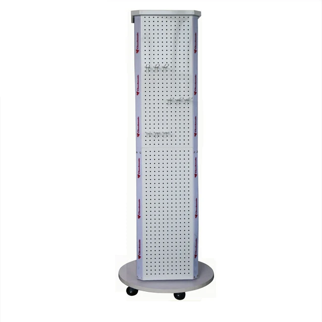 New Promotion Four Sides Metal Custom Rotating Pegboard Display Rack ...