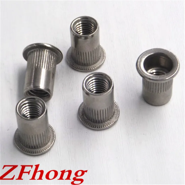 1000pcs M6 리벳 너트 스테인리스 A2 삽입 너트 Sus 304 블라인드 리벳 너트 인서트 플랫 헤드 리벳 너트 ...