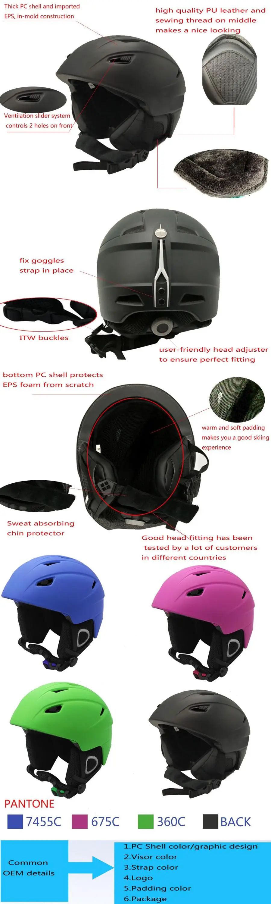 Best Fitting Ce Certificated Oem Logo Ski Snow Helmet And Goggles - Buy ...