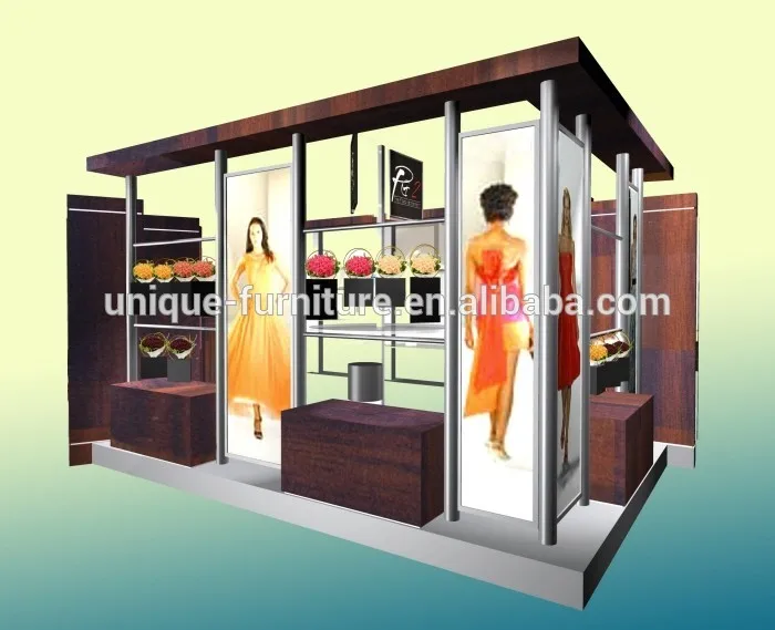 Custom Attractive Wooden Flower Kiosk Design & Furniture