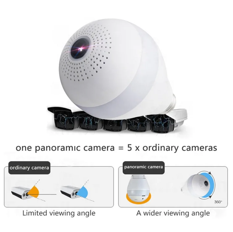 960p Night Vision Light Bulb Camera With Voice Recorder Hidden Spy Bulb ...