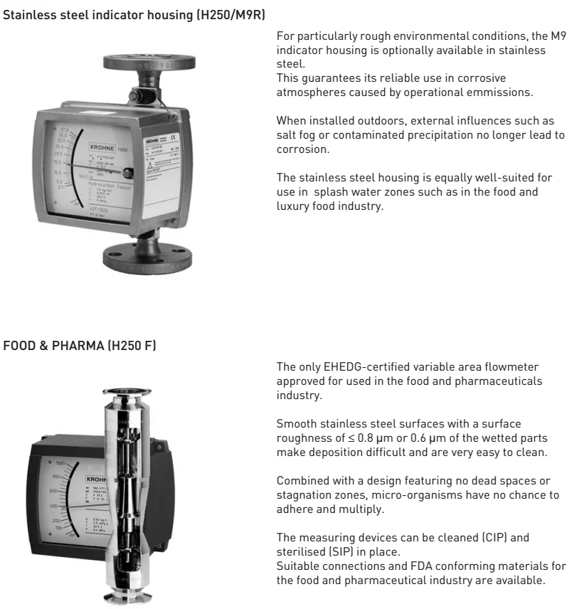 Krohne H250 Variable Area Flowmeters - Precision & Reliability