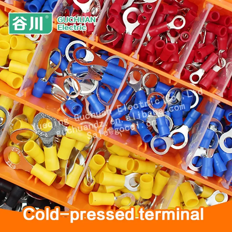 605pcs All Size Ring Terminal Assortment,Insulated Crimp Ring Terminal ...