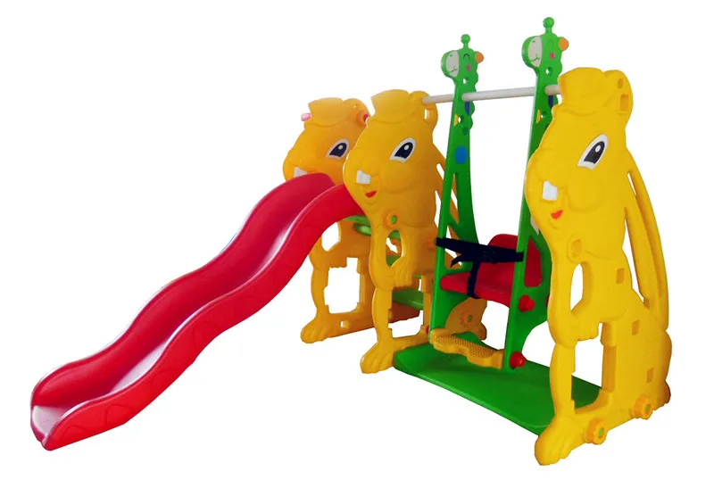 Animal Rabbit Plastic Swing and Slide for Kids - Fun & Safety