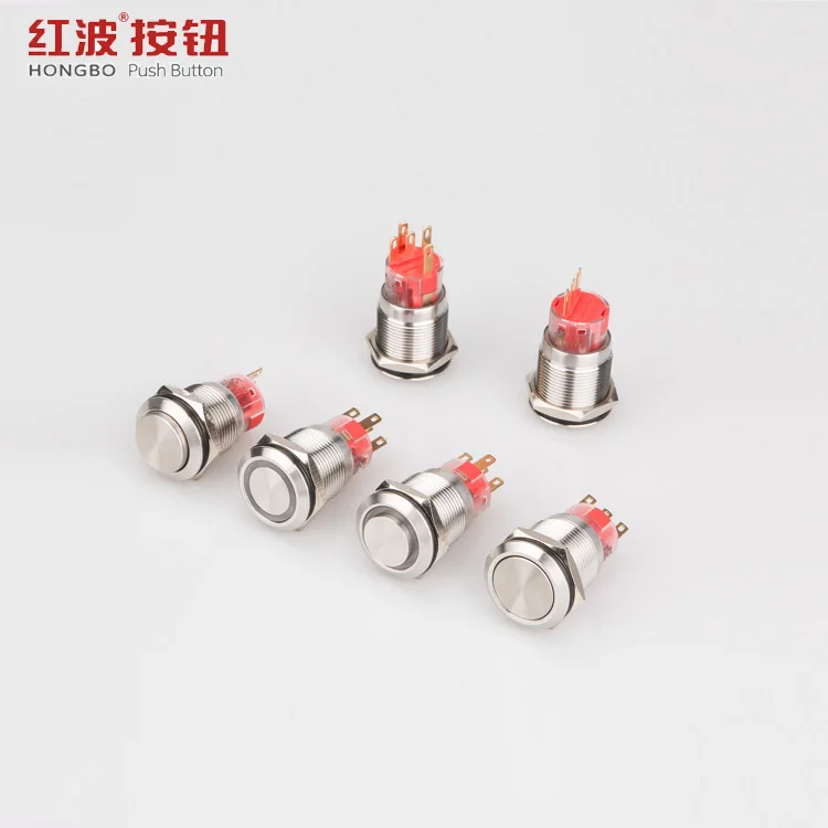 19mm Dual Color Led Illuminated Metal Ip67 Momentary Push Button Switch ...