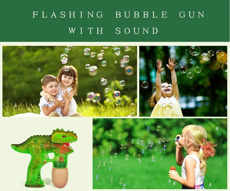 Light Up Bubble Water Shooter Gun Animal Shape Blowing Toy Dinosaur ...