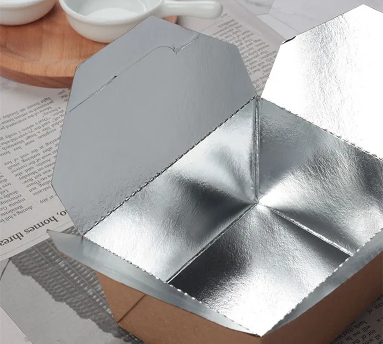 Disposable Insulated Kraft Paper Box - Perfect for Takeaway