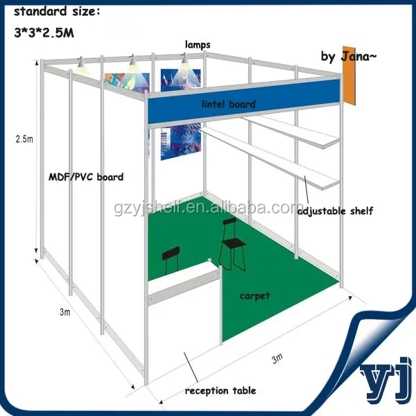 Modular Standard Link Booth/8 Way Upright Extrusion Exhibition Booth ...