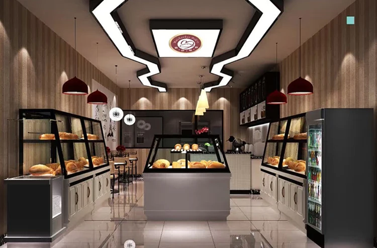 Customized Floor Standing Bread Showcase for Bakery