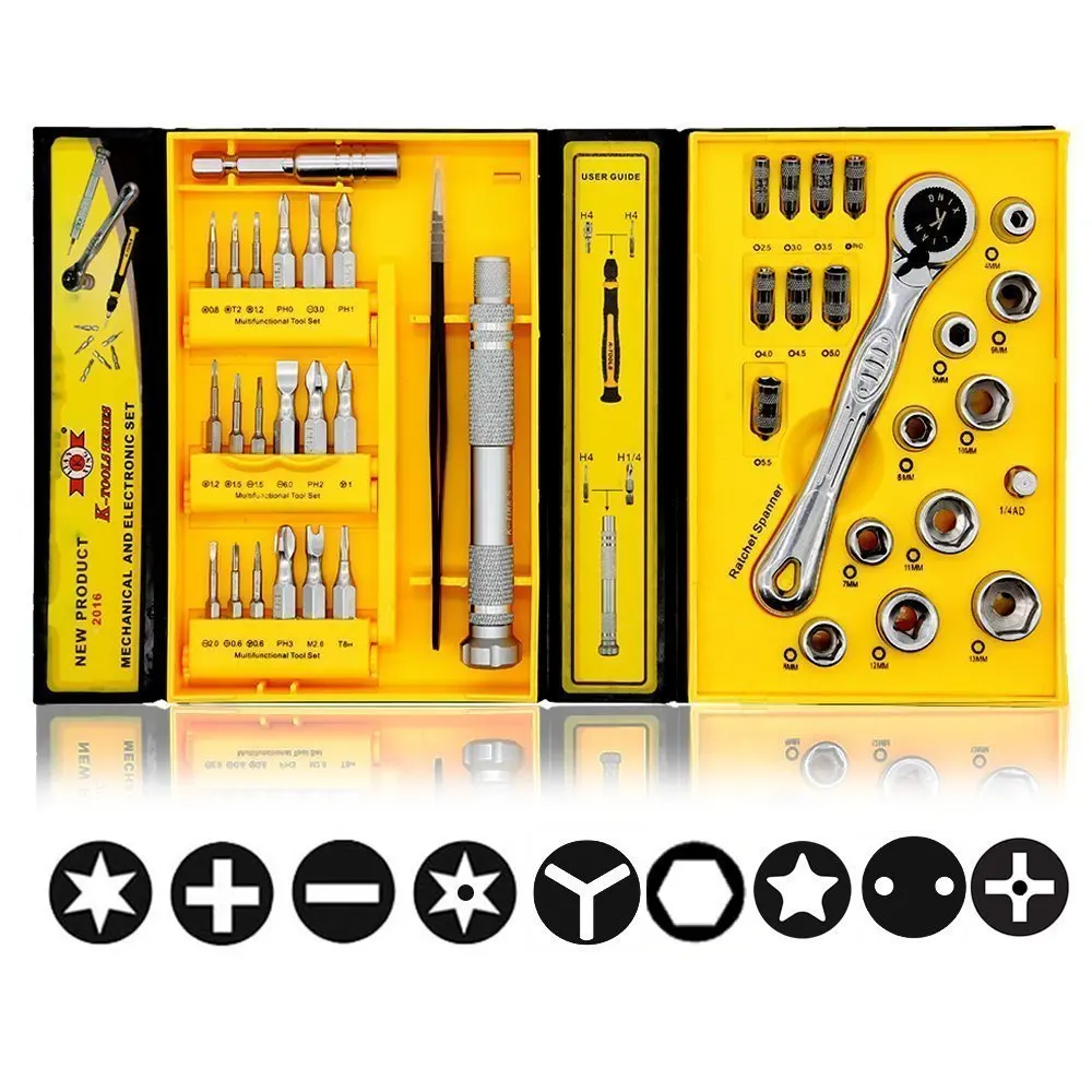 E-durable 41pcs Mini Flex-head Ratcheting Screwdriver Set,With Micro ...