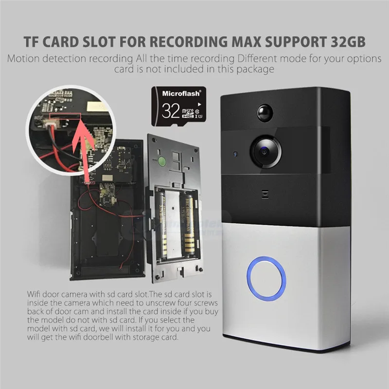 Wi-fi Video Door Phone Door Bell Wifi Doorbell Camera For Apartments Ip ...