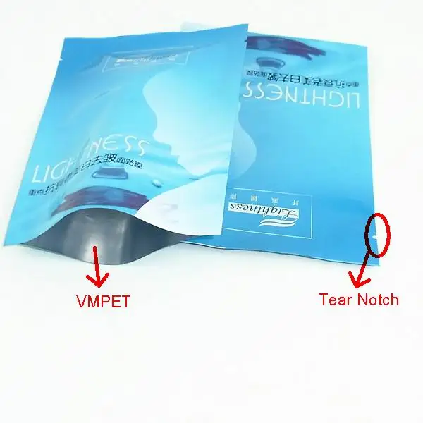 Customized High Barrier Of Oxygen And Moisture Tear Notch Facial Mask ...